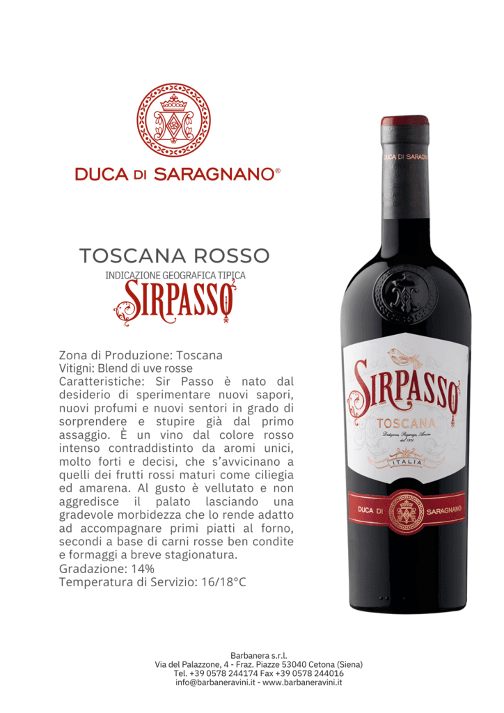 Italia Red Wine Sir Passo Sangiovese The Trust Wine